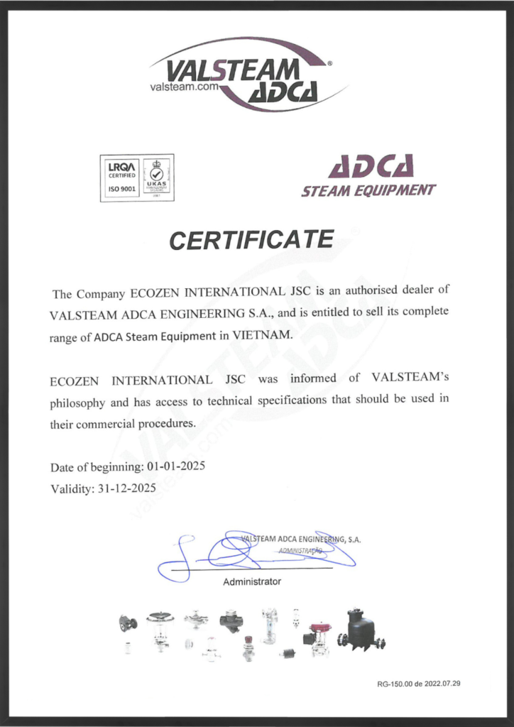 Ecozen Is The Official Authorized Distributor Of Valsteam Adca ...